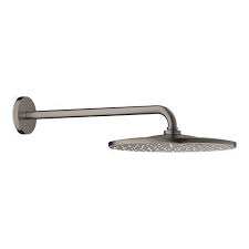 ראש מקלחת עגול גרואה + זרוע מקלחת RAINSHOWER גרפיט מוברש 26558AL0 GROHE ...